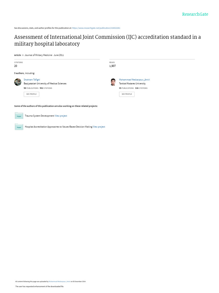 Assessment Of International Joint Commission Ijc A Pdf Joint