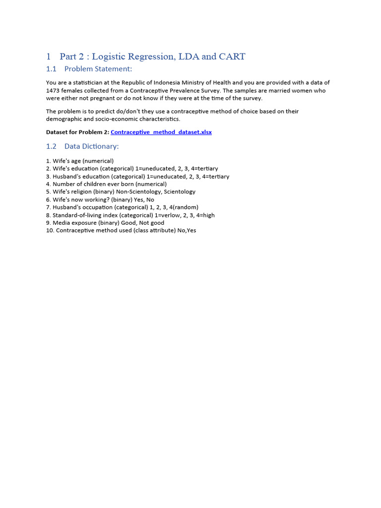 Predicting Contraceptive Use Pdf Statistics Receiver Operating Characteristic