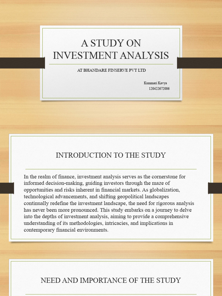 A Study On Investment Analysis | PDF | Investing | Risk