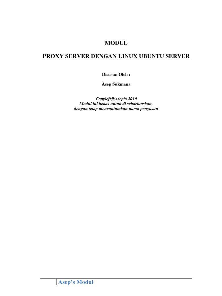 Modul Proxy Server Dengan Linux Ubuntu Server | PDF