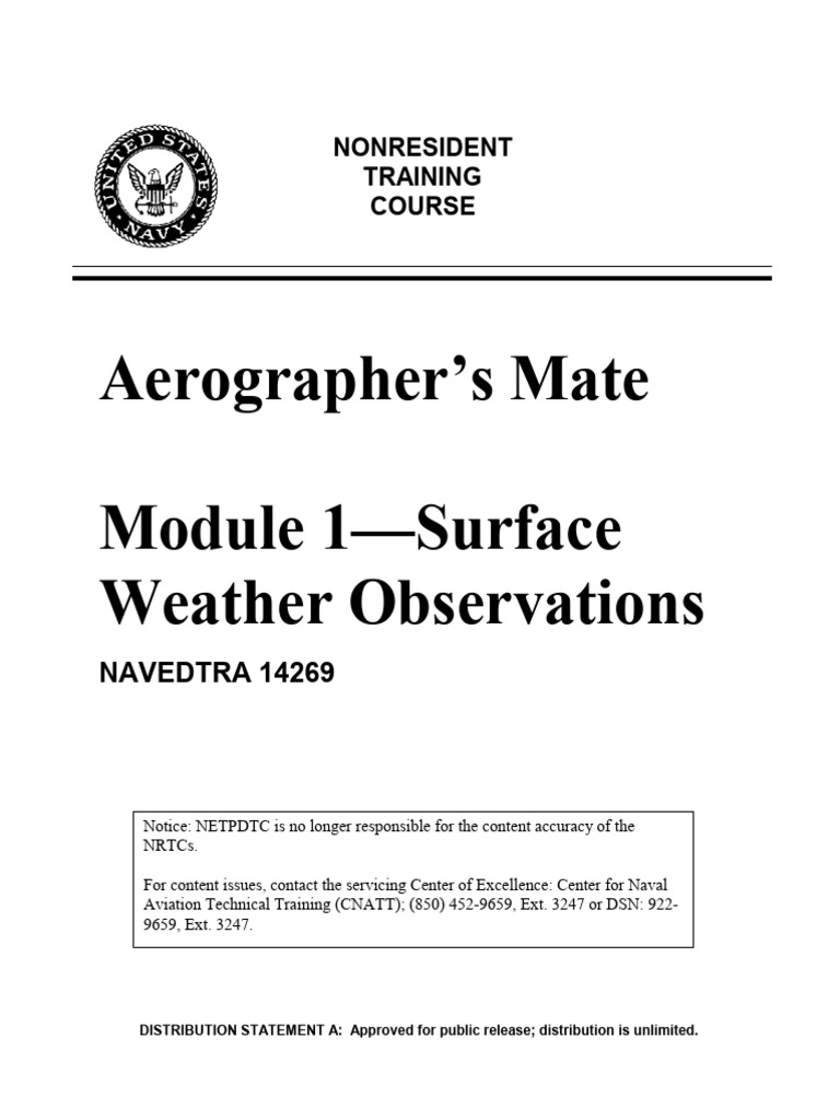 NAVEDTRA 14269 Aerographer's Mate, Module 01 - Surface Weather ...