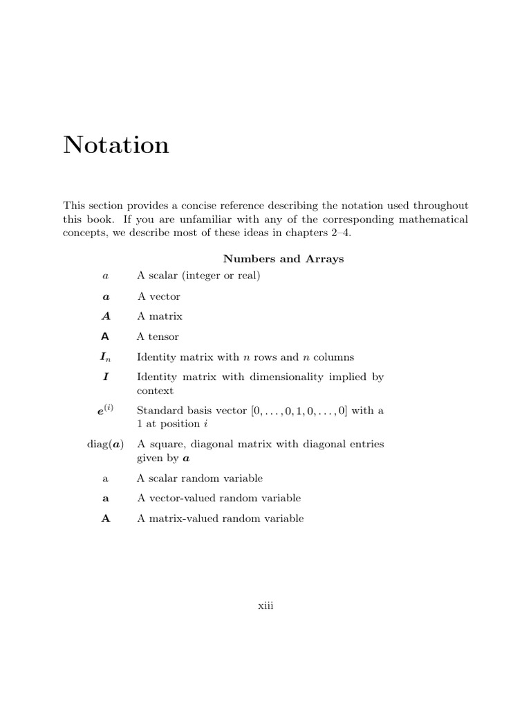 Notation | PDF | Matrix (Mathematics) | Tensor