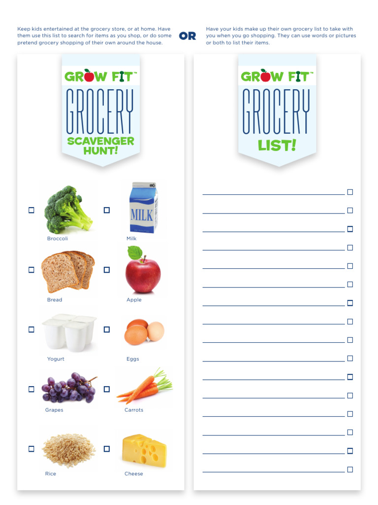 Grow Fit Grocery Store Fun | PDF