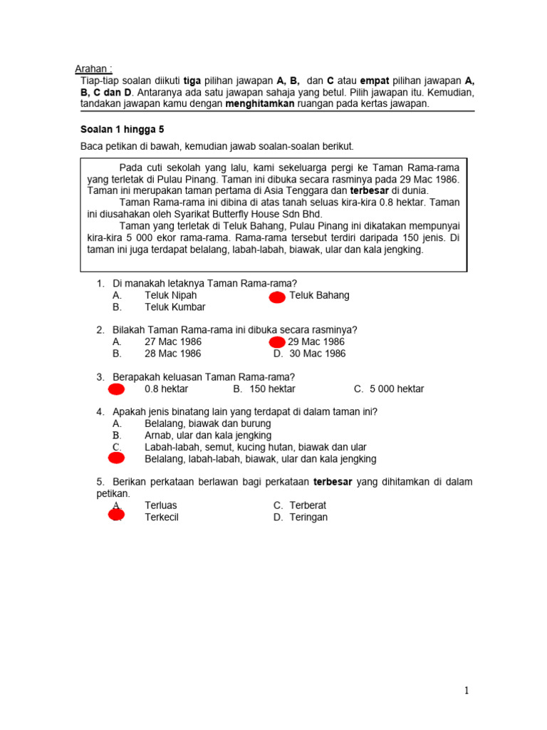 Skema Soalan PPT Kertas 1 Peralihan 2023 | PDF