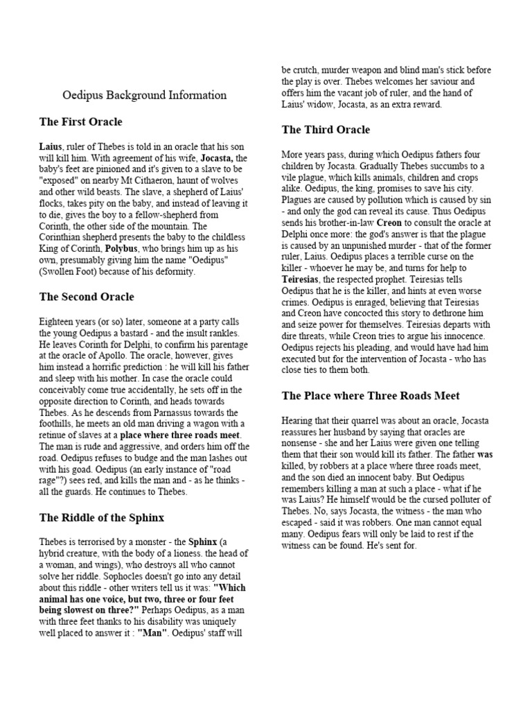 Oedipus Rex Exam Uni | PDF | Oedipus | Ancient Thebes (Boeotia)