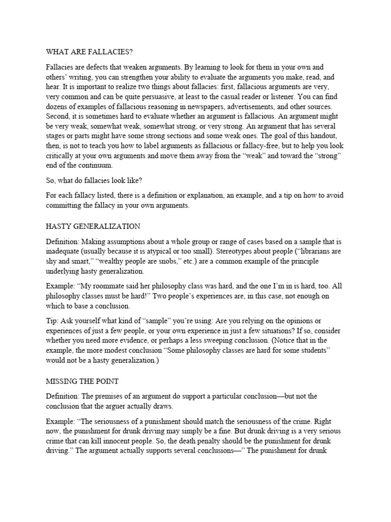 What Are Fallacies | PDF | Fallacy | Argument