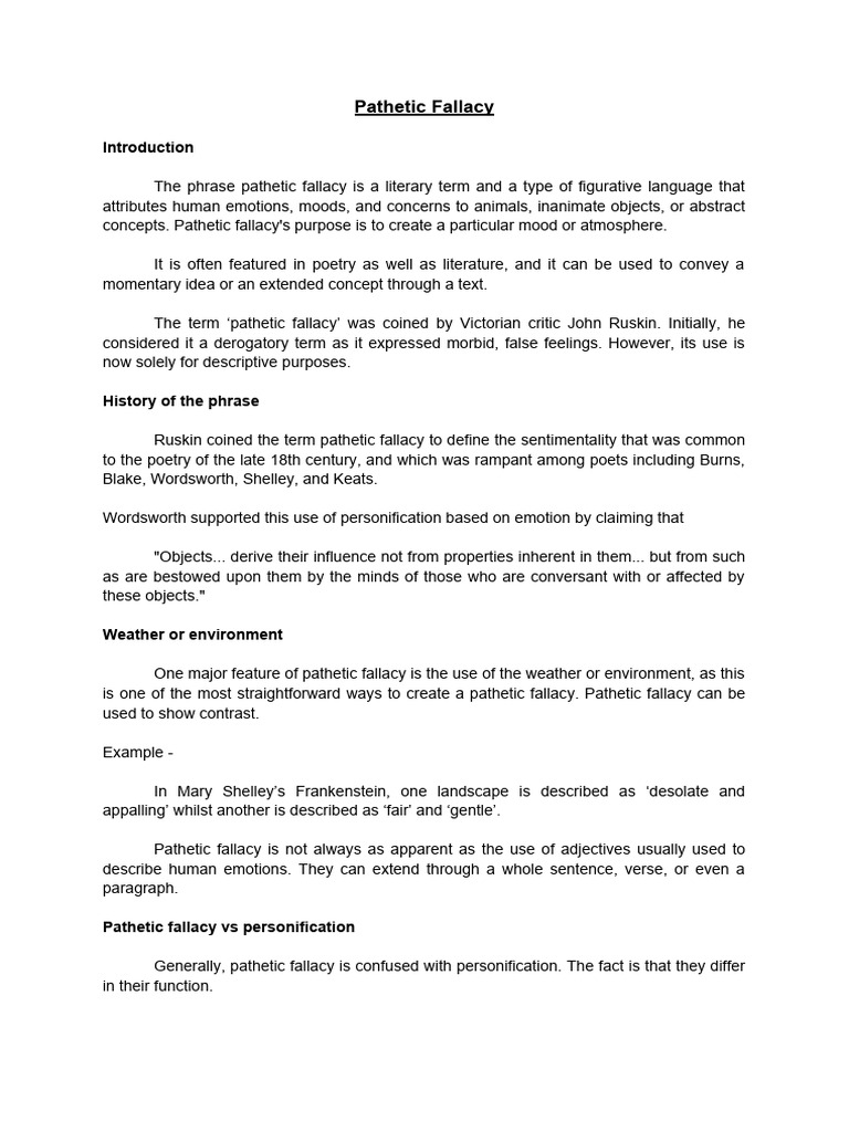 Pathetic Fallacy | PDF