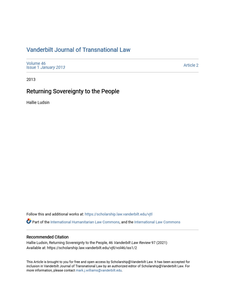 Sovereignty in the People Explained | PDF | Sovereignty | International Law