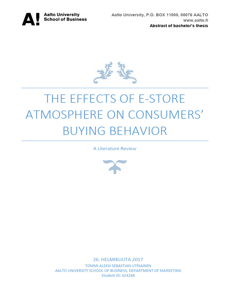 Bachelor Utriainen Tommi 2017 | PDF | Online Shopping | Consumer Behaviour