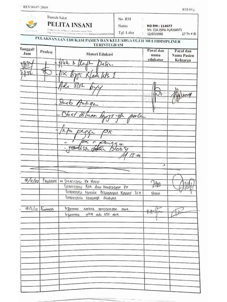 Form Edukasi Obat Pulang Pasien Rawat Inap | PDF