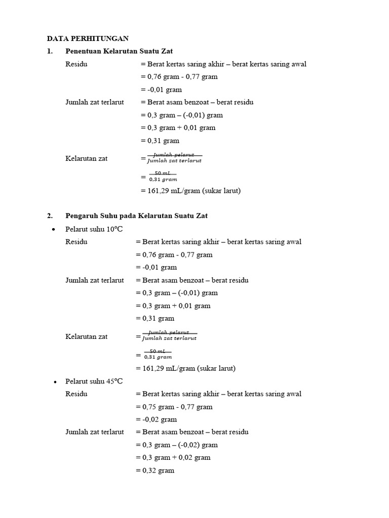 Data Perhitungan P2 Farfis Kel 3a | PDF