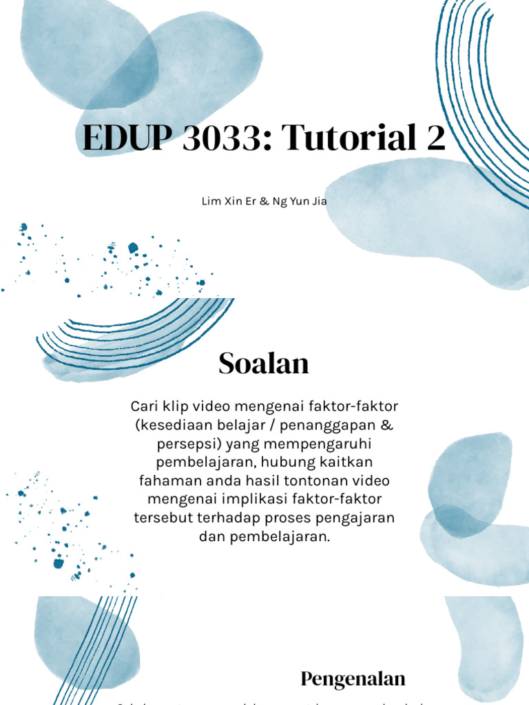 EDUP 3033 Tutorial 2 | PDF | Kesehatan Holistik