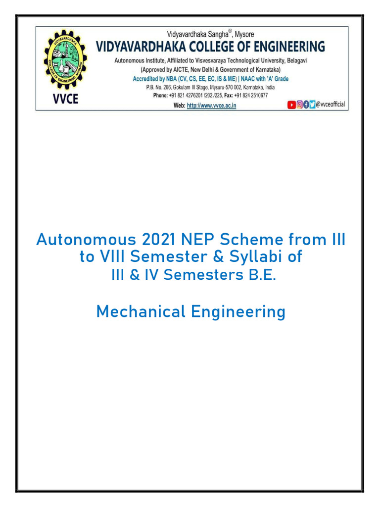 2021 NEP Scheme III to VIII Semester and Syllabi of III & IV Semester ...