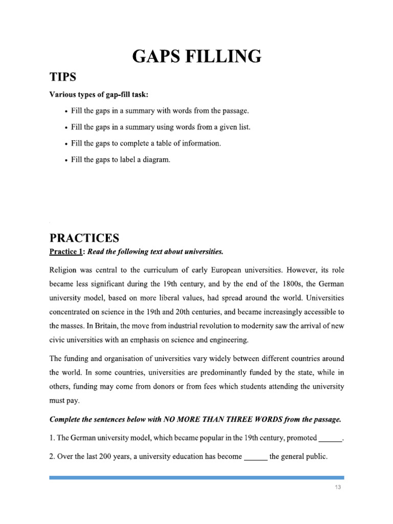 GAP Filling | PDF
