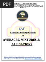 Mixture and Alligation CAT PYQs Questions | PDF | Ratio | Chemistry