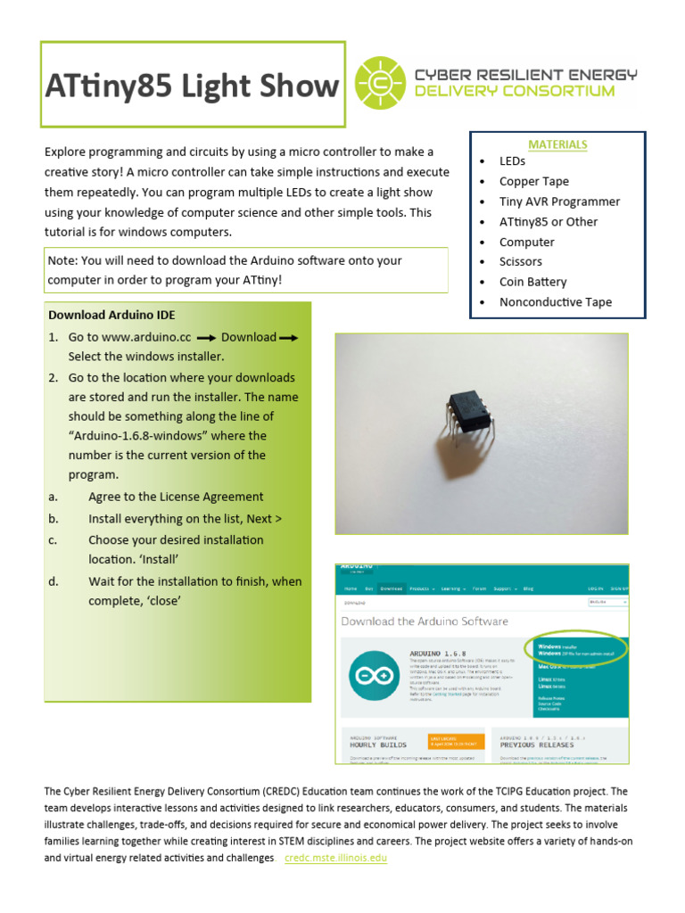 ATtiny85 PDF - Windows | PDF | Arduino | Software
