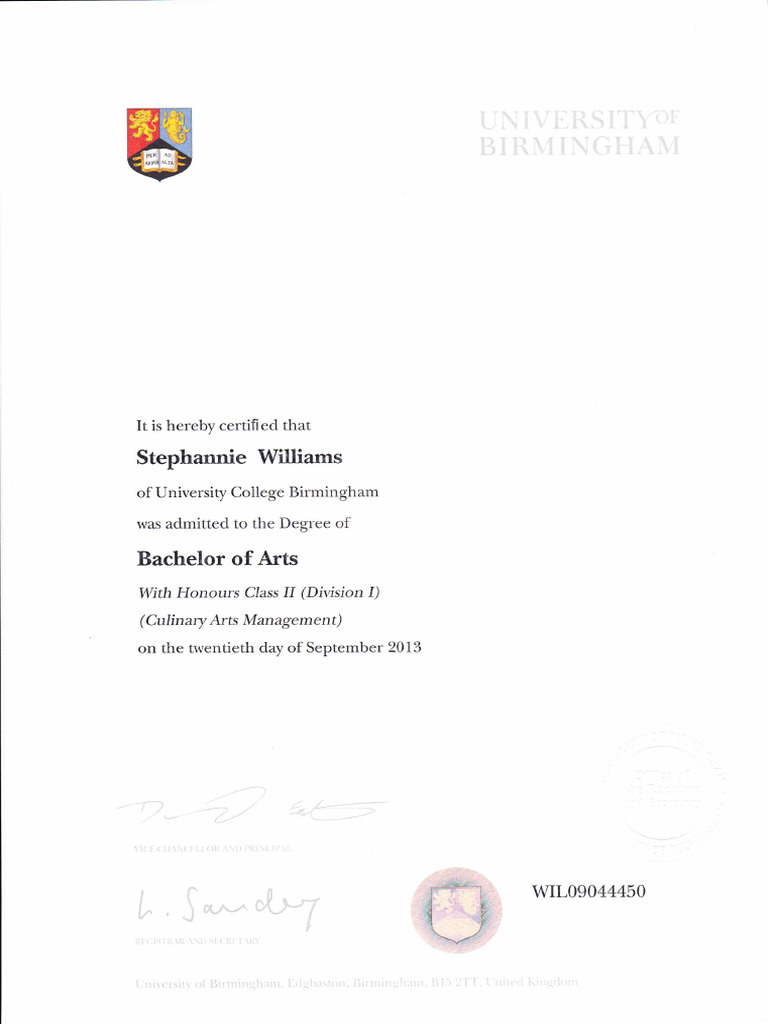 BA Hons Certificate | PDF
