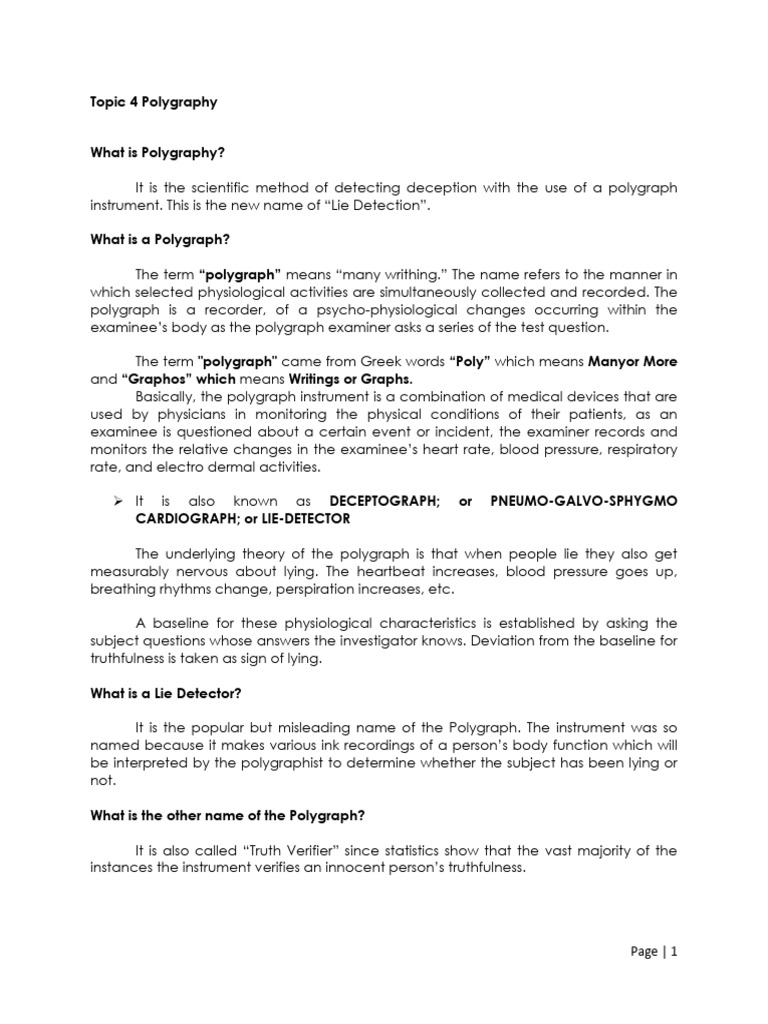 Unit 2 Polygraphy | PDF | Autonomic Nervous System | Central Nervous System