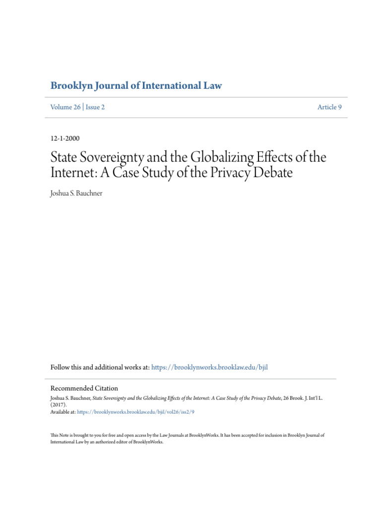 Internet's Impact on State Sovereignty | PDF | Sovereignty | Sovereign ...