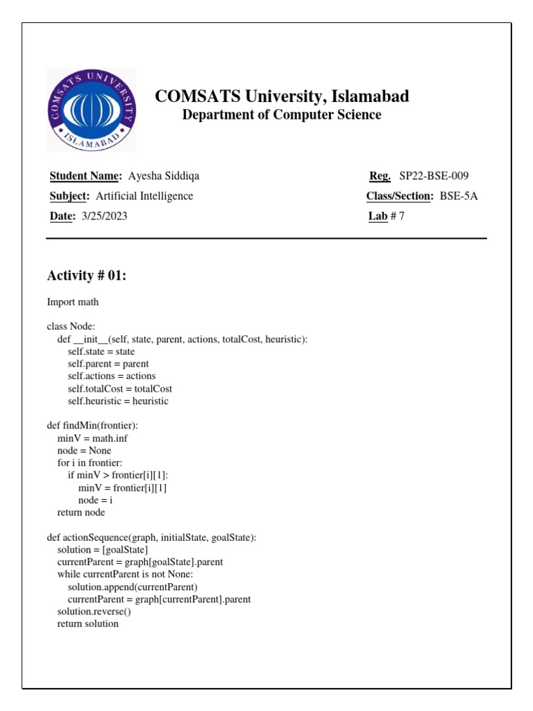 A* Algorithm Implementation in Python | PDF | Computational Complexity ...