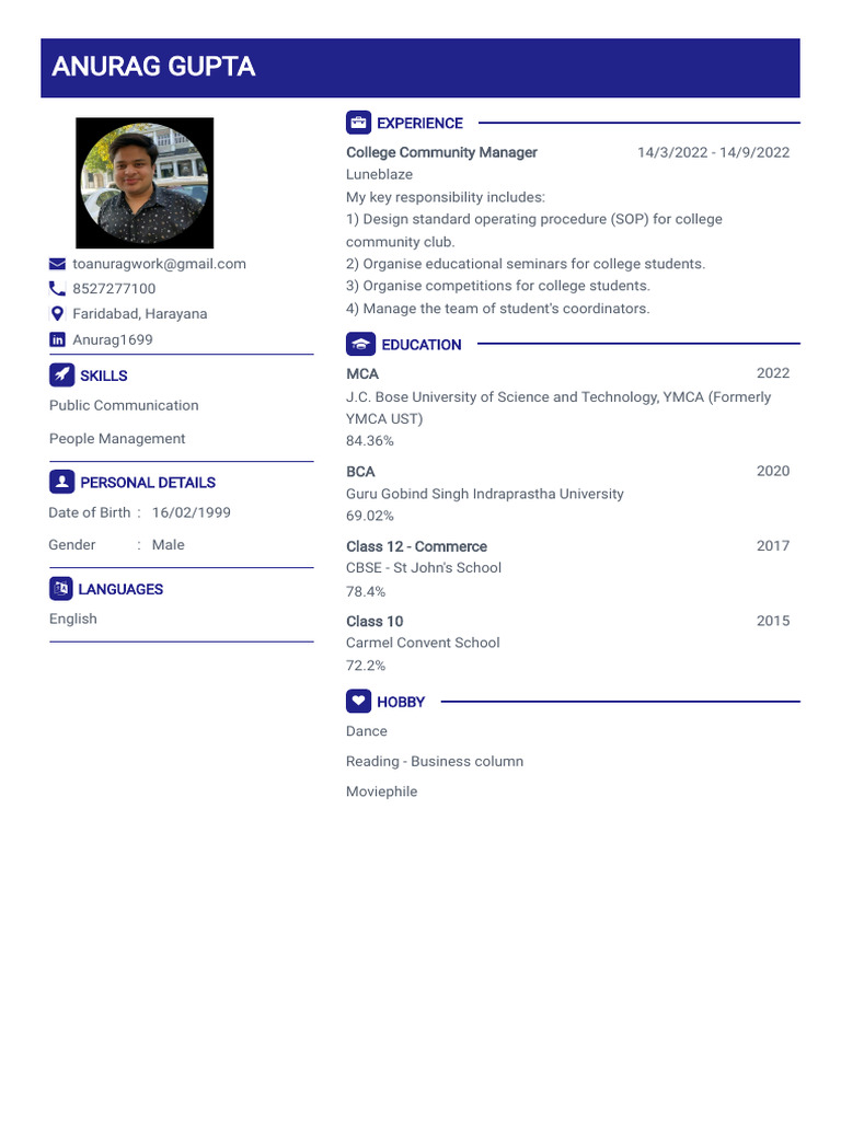 Anurag's Resume | PDF