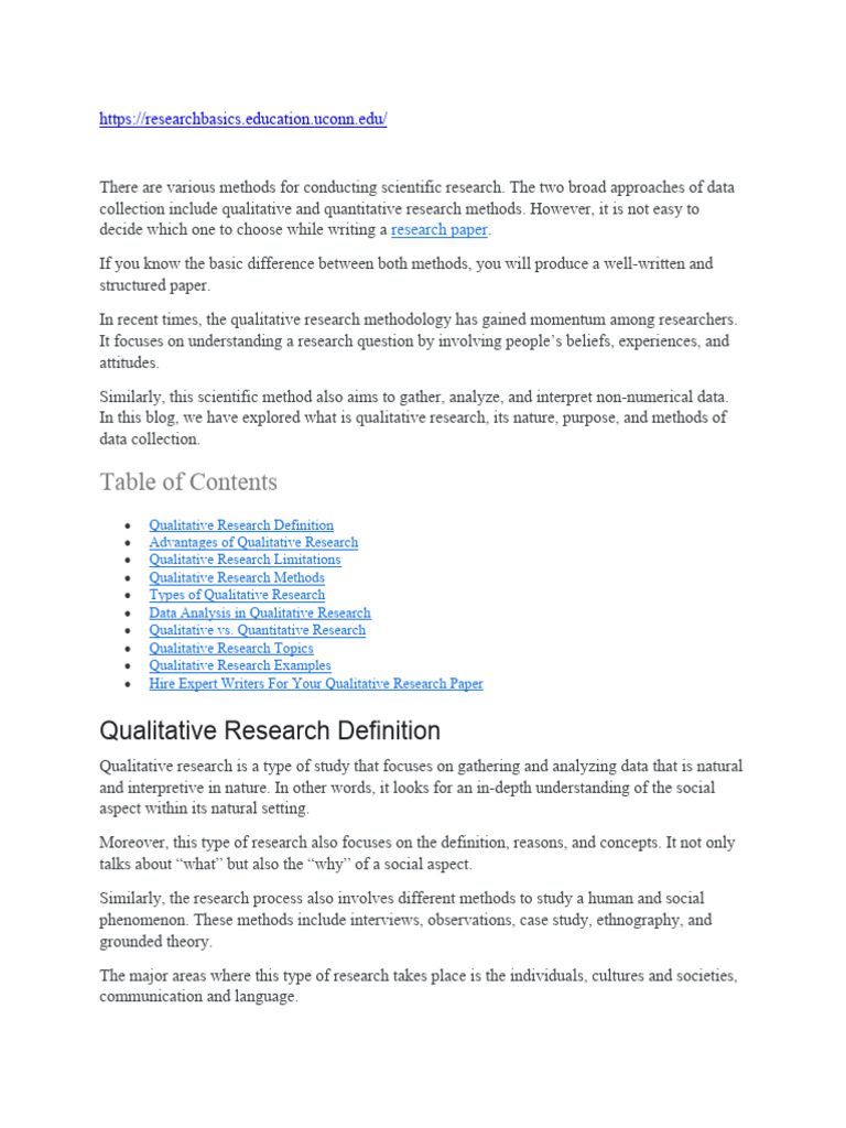 Qualitative Research | PDF | Qualitative Research | Methodology Qualitative Research | PDF | Qualitative Research | Methodology