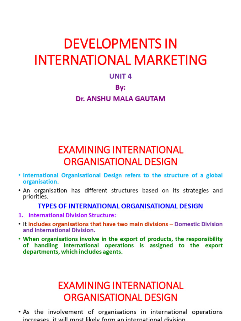 International Marketing Unit 4 | PDF | Marketing | Multinational ...