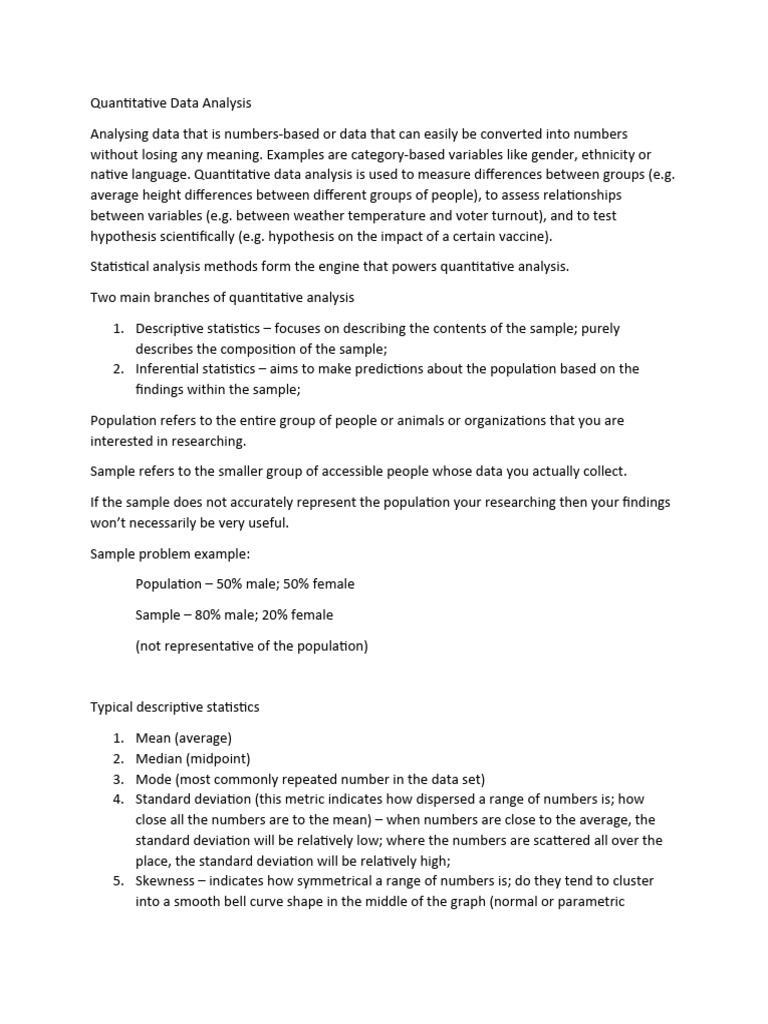 Quantitative Data Analysis | PDF | Statistics | Level Of Measurement Quantitative Data Analysis | PDF | Statistics | Level Of Measurement