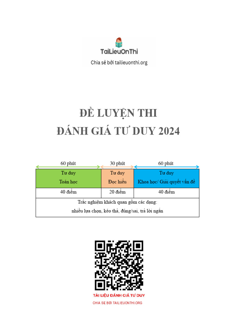 Đề 4 - (ĐGTD ĐHBK Hà Nội 2024) - Có giải.Image.Marked | PDF