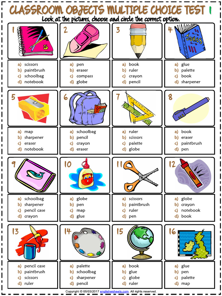 HW - PRA 1 - School Supplies Worksheets | PDF