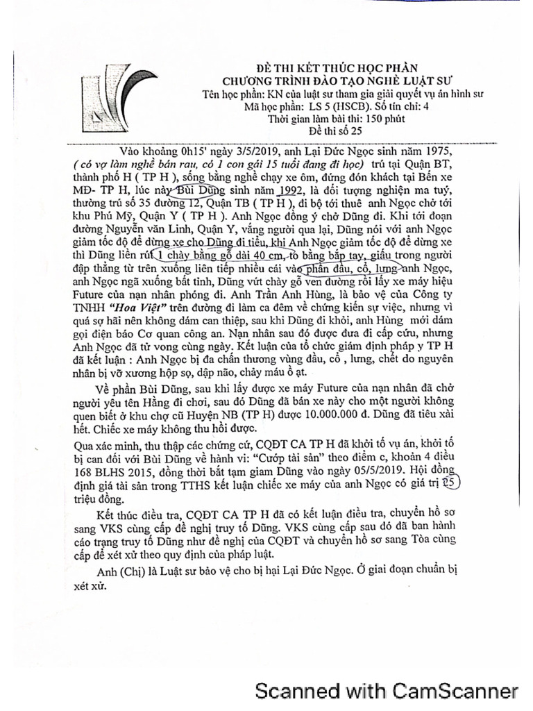 De Thi ls5 Hinh Su | PDF