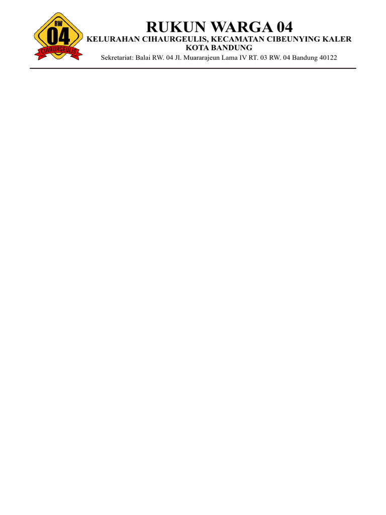 Kop Surat RW | PDF