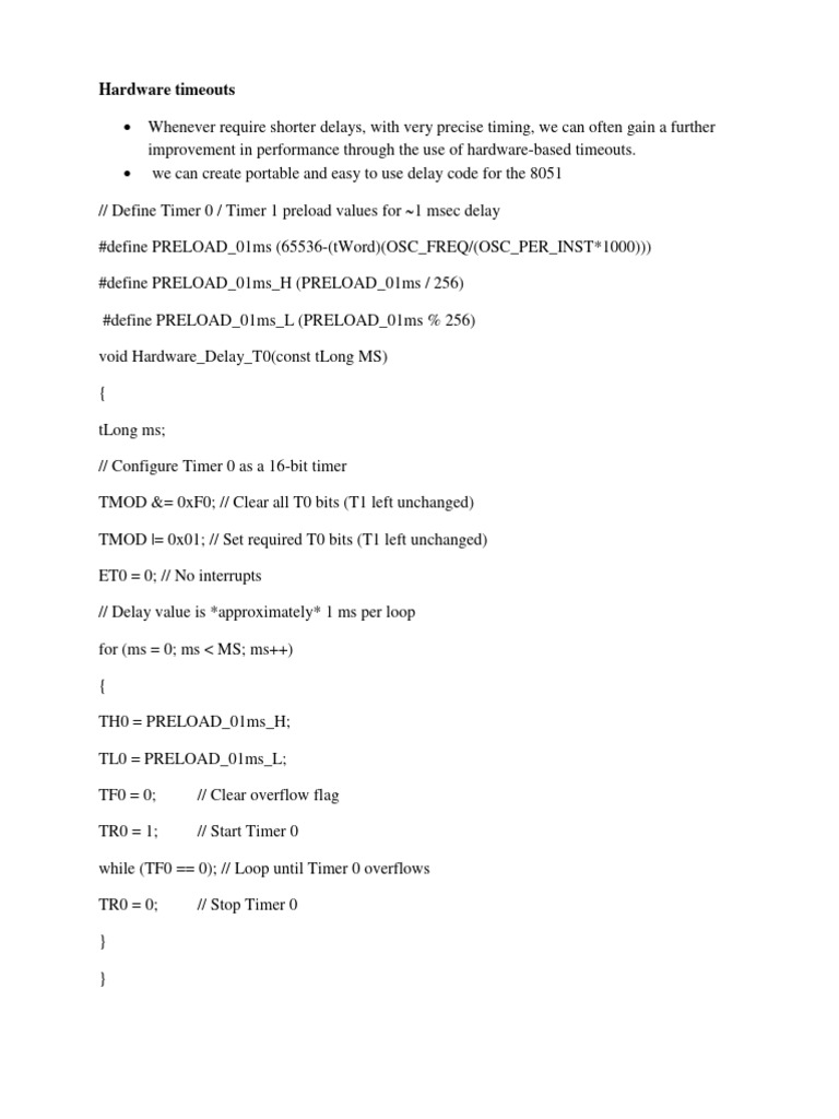 Hardware Timeouts | PDF Hardware Timeouts | PDF
