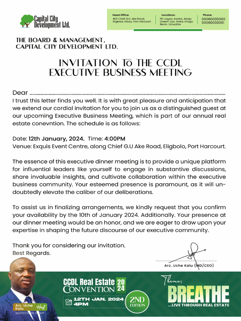 Executive Business Invitation Card | PDF