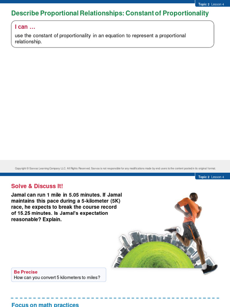 Describe Proportional Relationships: Constant of Proportionality ...