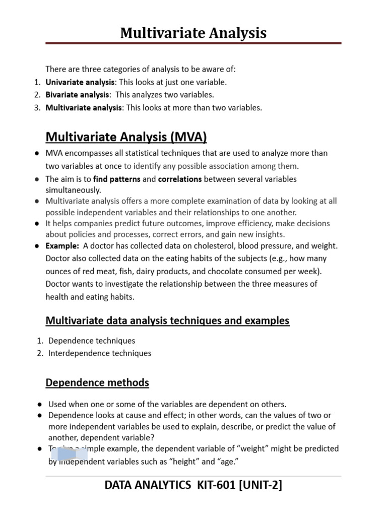 Multivariate Analysis Guide | PDF | Linear Regression | Dependent And Independent Variables