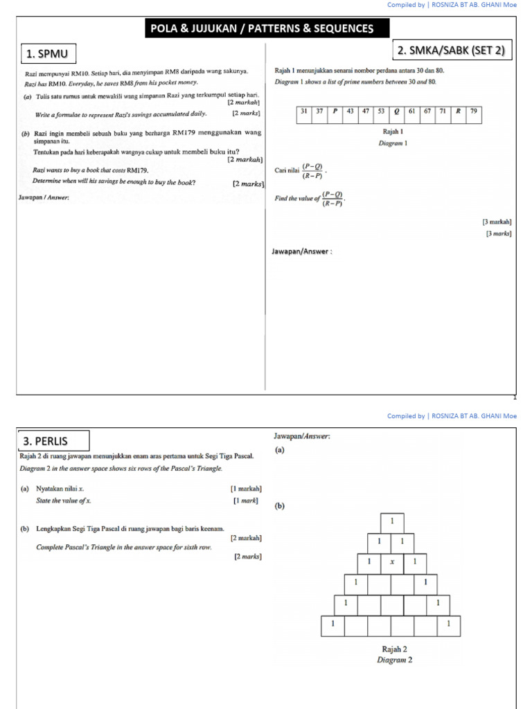 Pola & Jujukan (Patterns & Sequences) 2023 | PDF