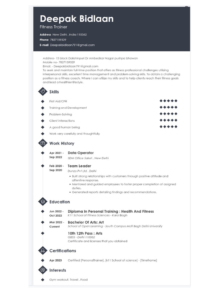 Deepak's Resume 1 | PDF