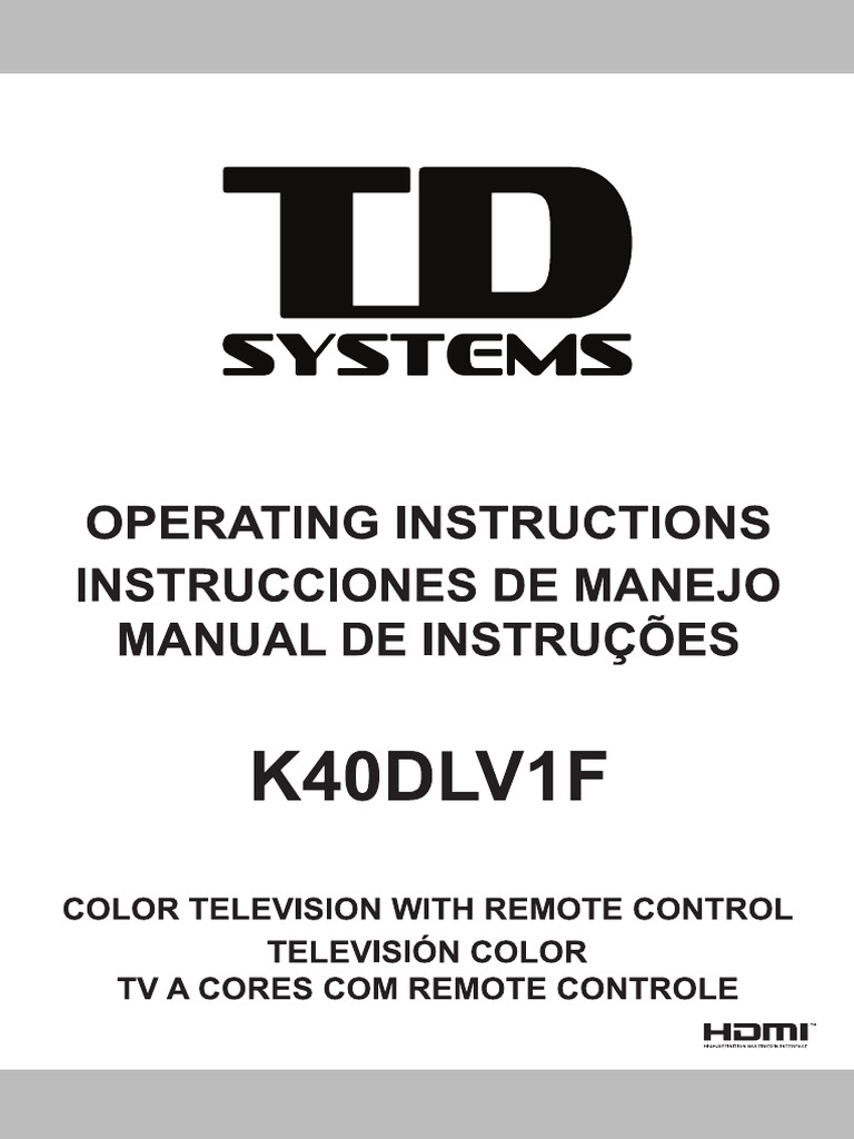 TV TD Systems K40DLV1F-Manual-spanish | PDF | Memoria USB | USB