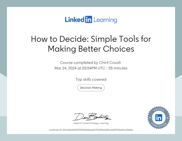 CertificateOfCompletion - How To Decide Simple Tools For Making Better ...