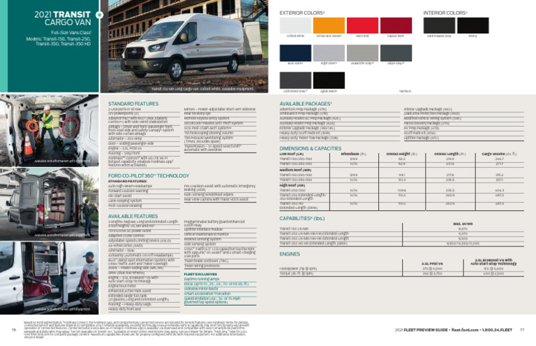 2021 Fleet Preview Guide - Transit Cargo Van | PDF | Car | Wheeled Vehicles