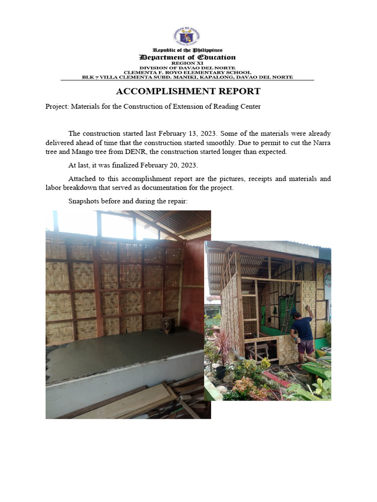 ACCOMPLISHMENT-REPORT-READING CENTER | PDF ACCOMPLISHMENT-REPORT-READING CENTER | PDF