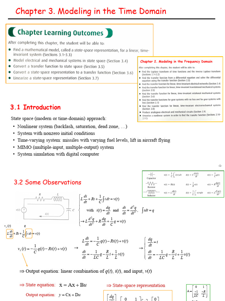 Time-Domain Modeling and State Space Analysis | PDF | Control Theory ...