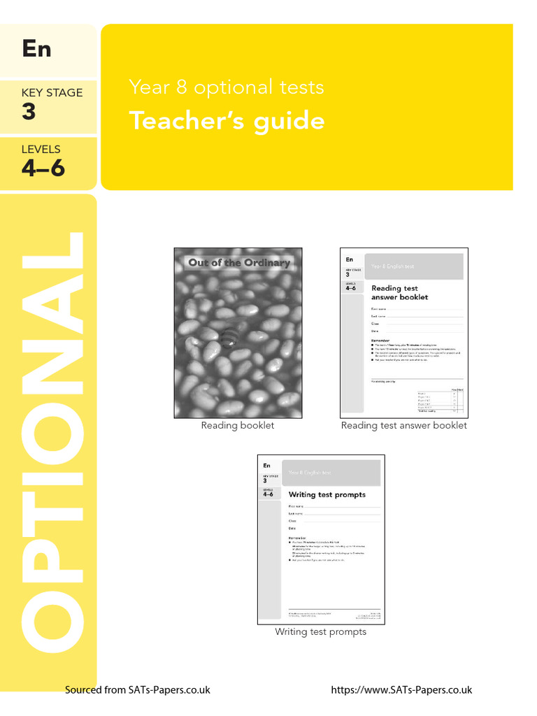 Year 8 Optional 2011 English Marking Scheme | PDF | Educational Assessment | Special Education