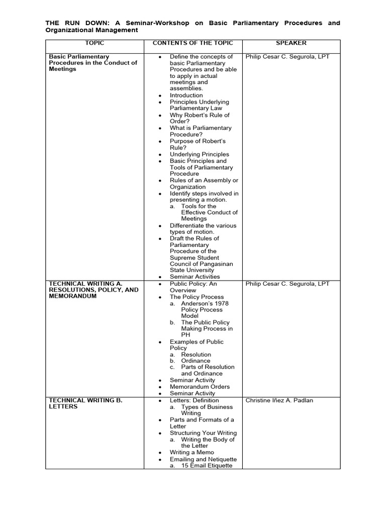 RUNDOWN Training Plan | Download Free PDF | Policy | Budget