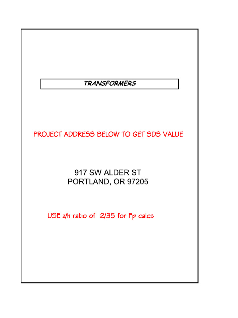 Transformer Submittal-Block 216 Food Hall | PDF | Civil Engineering ...