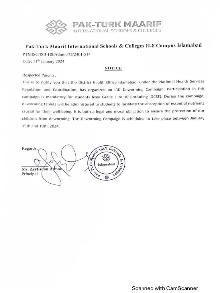 Deworming Notice | PDF