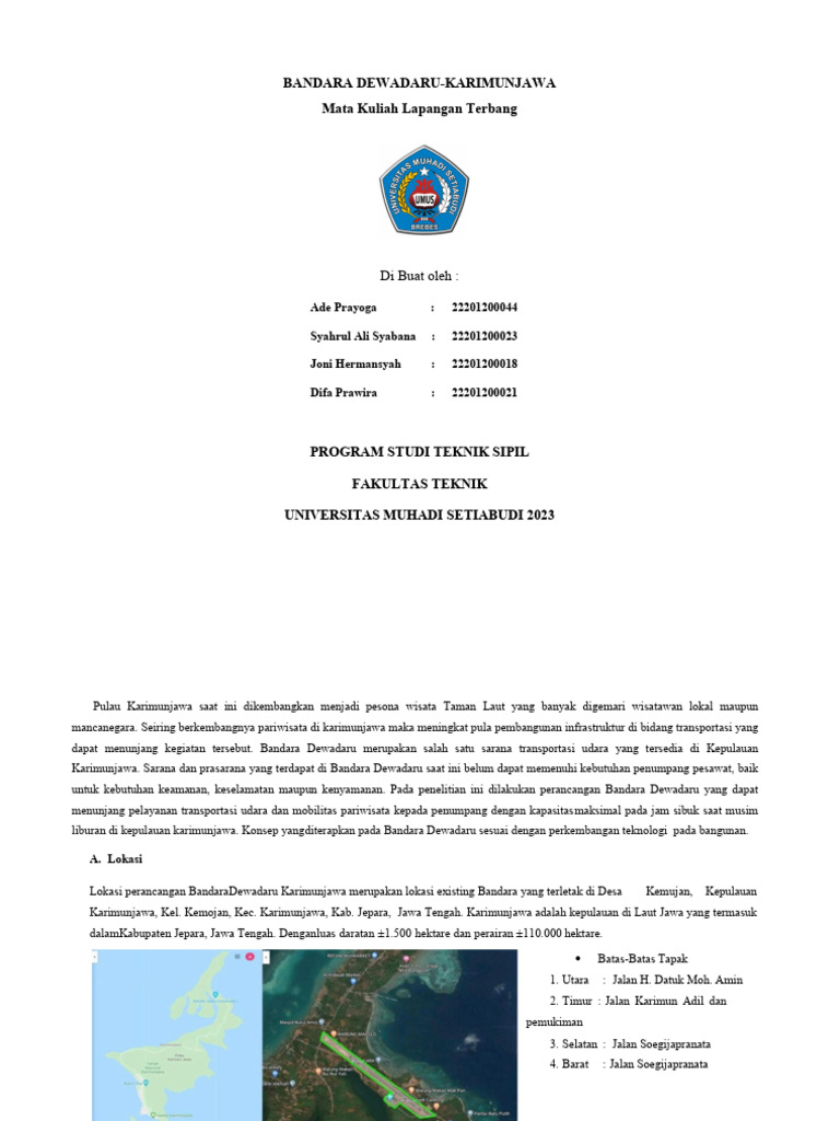 Perancangan Bandara Dewadaru | PDF
