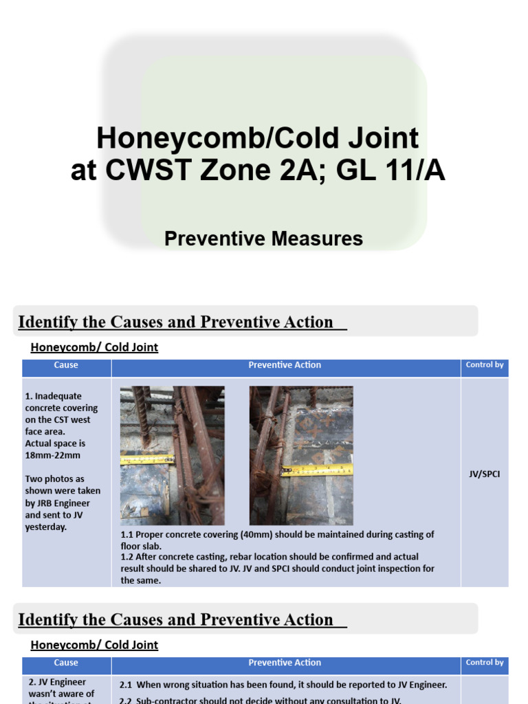 Preventive Measuers of CST and CWST Casting Concrete Work R1 02052023 ...