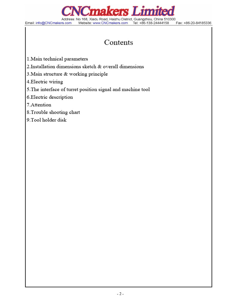 AK30 NC Turret User Manual | PDF | Switch | Equipment